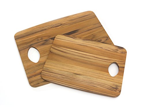 Lipper International Teak Wood Cutting Boards, Set of 2, Includes 1 Small and 1 Large