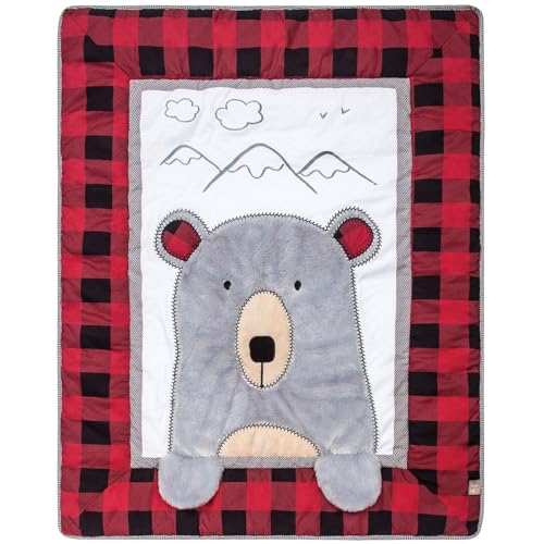 Trend Lab Peak-a-Bear 3 Piece Crib Bedding Set, Gender-Neutral Color Palette, Includes Quilt, Fitted Crib Sheet and Skirt