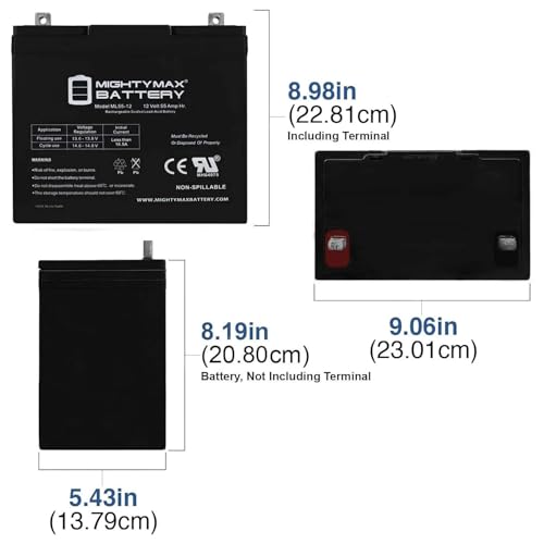 Mighty Max Battery 12V 55Ah Battery Replacement for Invacare Pronto M94, M91
