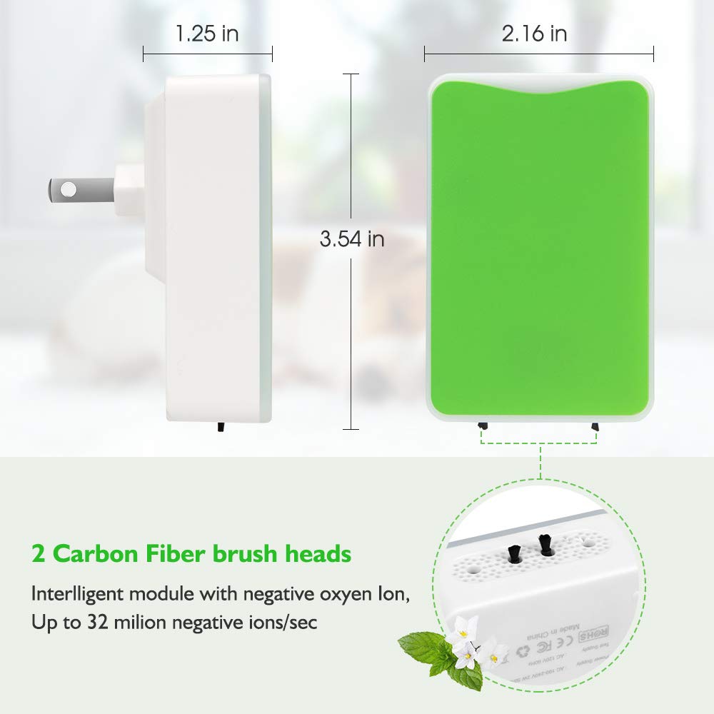 Air Purifier,Air Purifier for Home and Smoke and Office Pets Odor, Direct Plug-in Portable Ionic Air Purifier Travel-Size Smoke Purifier