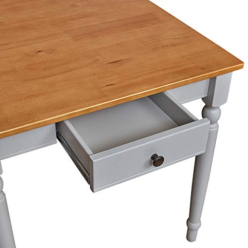 Amazon Brand – Ravenna Home Traditional Dining Table 29"H, Gray and Rustic Honey Pine