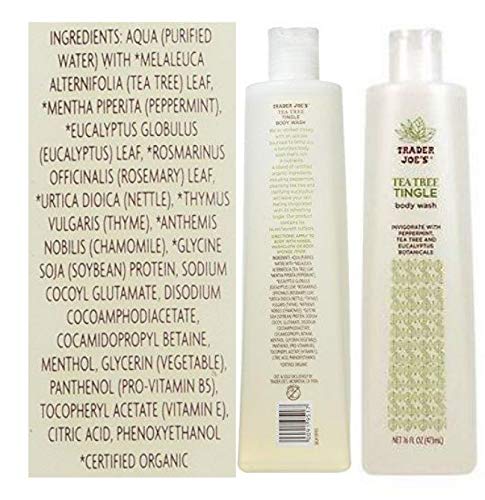 Tea Tree Oil Tingle Shampoo, Conditioner and Body Wash Set with Peppermint, Tea Tree and Eucalyptus Botanicals, Cruelty Free Trader Joe’s Tingle Variety Pack Bundle