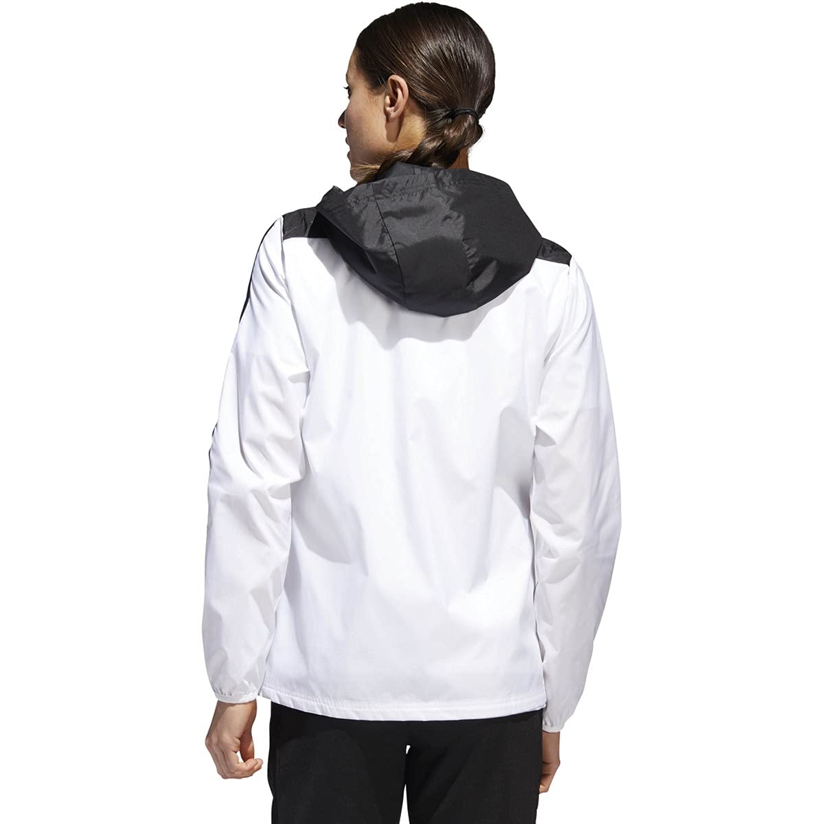 adidas Women’s Alphaskin Tiro Windbreaker, White/Black, Small