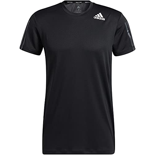 adidas Mens Heat.RDY 3-Stripes Tee Black X-Large