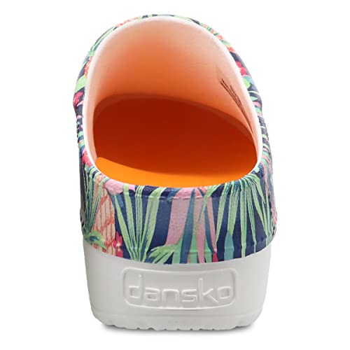 Dansko Kane Slip-On Mule Clog for Women β Lightweight Cushioned Comfort and Removable EVA Footbed with Arch Support β Easy Clean Uppers Pineapples Sandals 6.5-7 M US