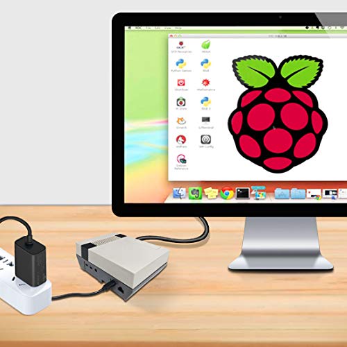 AKNES RETROFLAG NESPi 4 CASE, Raspberry Pi 4 Case with SSD CASE, USB-C Power Supply, HDMI Splitter Switch & Cooling Fan & Heatsinks for Raspberry Pi 4 Model/Pi 4 B (Pi 4 Power Supply)