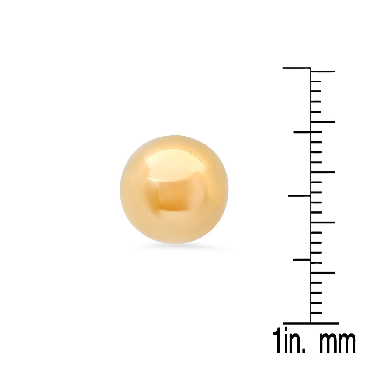 Amazon Collection Women's 14Kt Ball Stud Earrings 9mm With Silicone Covered Pushbacks, Gold, One Size