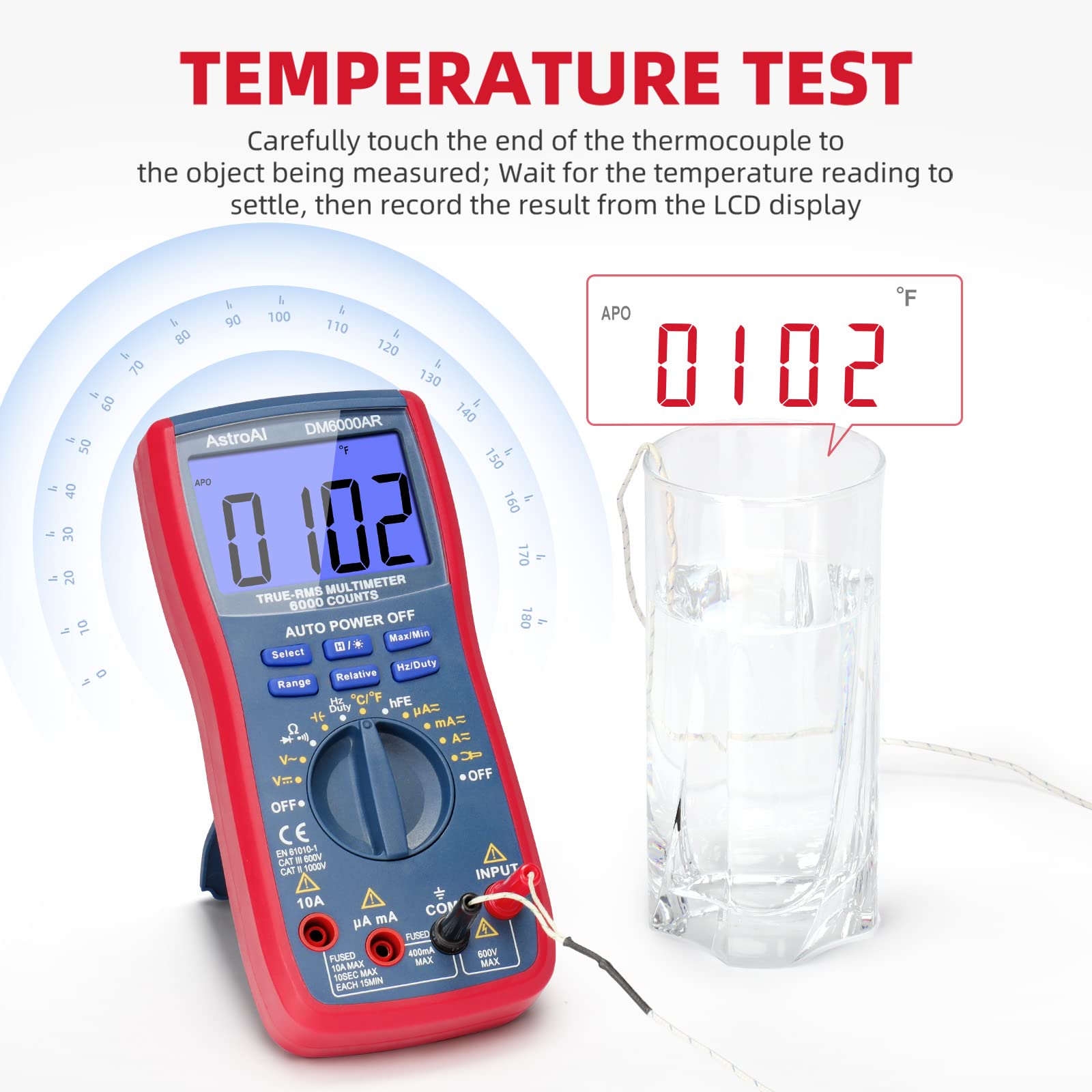 AstroAI TRMS 6000 Counts Multimeter with Large Backlit Display + 4000 Counts Auto-ranging Digital Clamp Meter