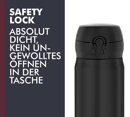 THERMOS 4035.232.050 Ultralight Thermos Flask, Black, 500 ml, Extremely Lightweight, 210 g, Drinking Bottle, Dishwasher Safe, Thermos Flask Keeps Hot for 10 Hours, Cold for 20 Hours, BPA-Free