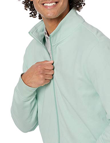 Amazon Essentials Men's Lightweight French Terry Full-Zip Mock Neck Sweatshirt, Mint Green, Medium