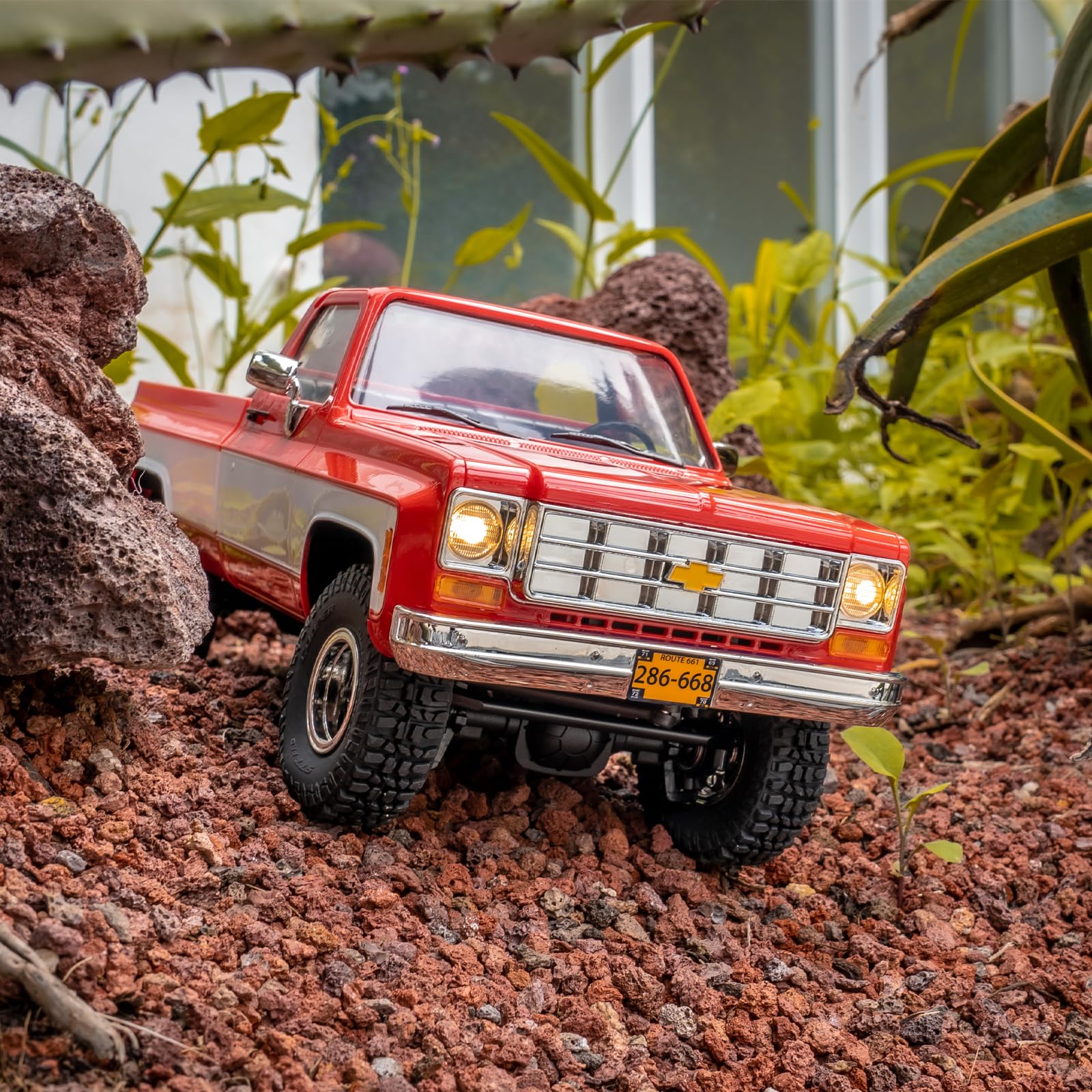 FMS 1/18 RC Crawler K10 4WD Brushed RTR RC Car Official Licensed RC Model 4WD Hobby RC Crawler Remote Control Car with LED Lights 3-Ch 2.4GHz Transmitter for Adults