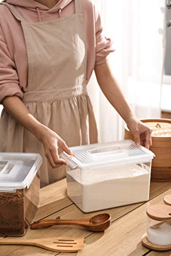 Komax Hikips Flour and Sugar Storage Containers | [Set-of-2] Large Rice, Sugar and Flour Canisters 22-Cups (179-oz) | Airtight Food Storage Containers | Microwave & Dishwasher Safe | BPA-Free Tritan…