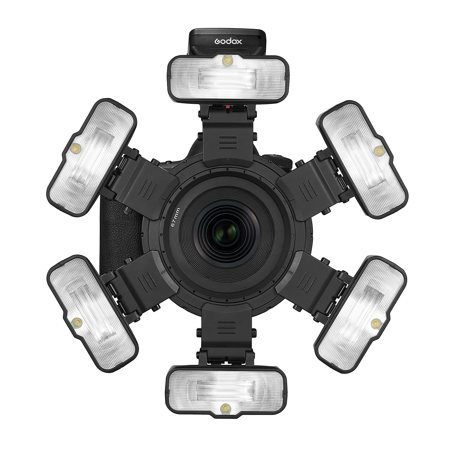 GODOX MF12 TTL 12W Macro Flash,2.4G Wireless Control Built-in 3.7V Lithium Battery Speedlite and Off-Camera TTL Speedlight Compatible with Canon Nikon Sony Fuji Olympus Panasonic with USB Light