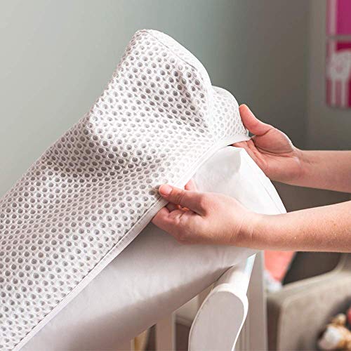Lullaby Earth Breathe Safe 2-Stage Breathable Crib Mattress - Chemical Free, Dual Firmness Natural Mattress with Removable Washable Protector - Packaging May Vary