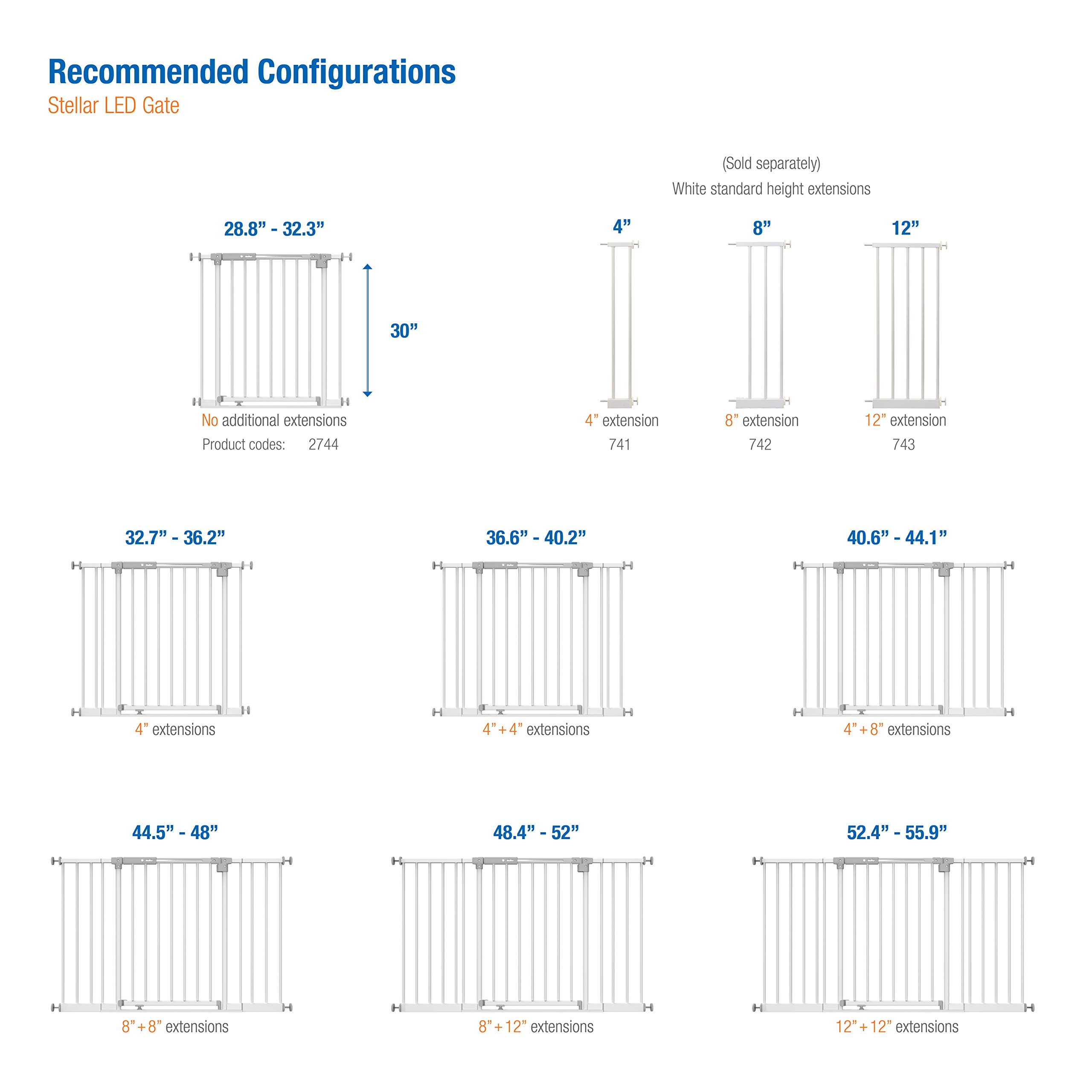 Perma Baby Gate Extension, White, 4β - Fits Standard Perma Safety Gates