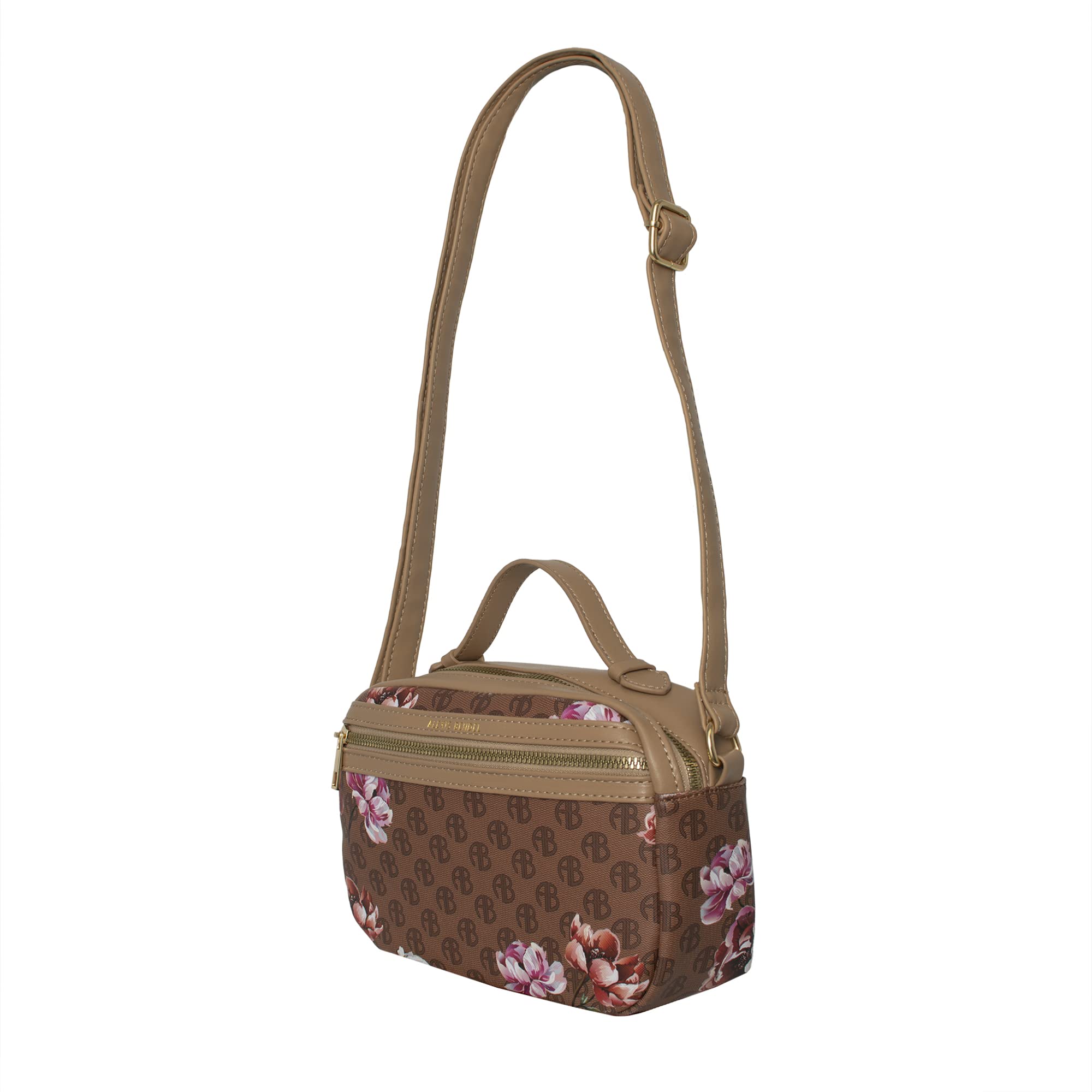 Alexis Bendel Women's Small Handbag Signature Crossbody Bag Mini Shoulder Bag Brown