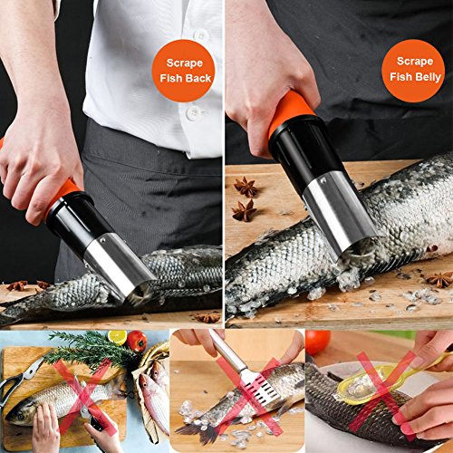 Speder Fish Scaler Corded Electric Fish Scale Remover Scraper Cleaner Kit with Waterproof Powerful Motor and AC Power Adapter for Fish Scaling