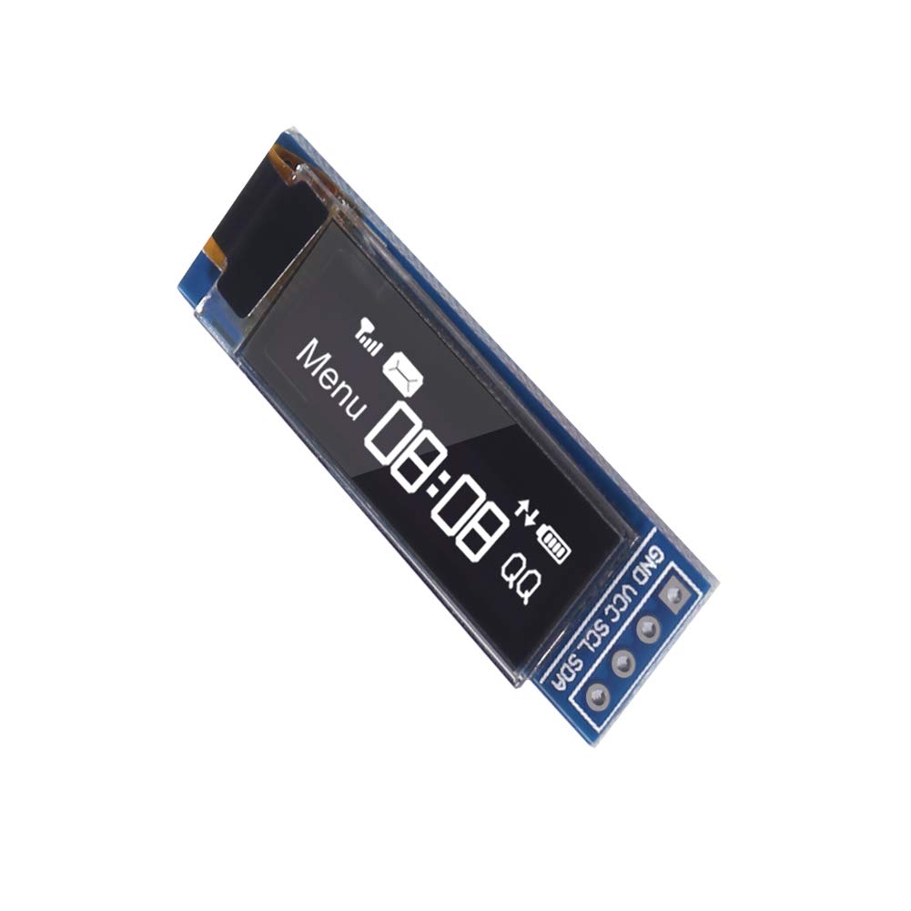 AITRIP 4pcs I2C OLED Display Module 0.91 Inch I2C SSD1306 OLED Display Module White I2C OLED Screen Driver DC 3.3V~5V for Arduino (White)