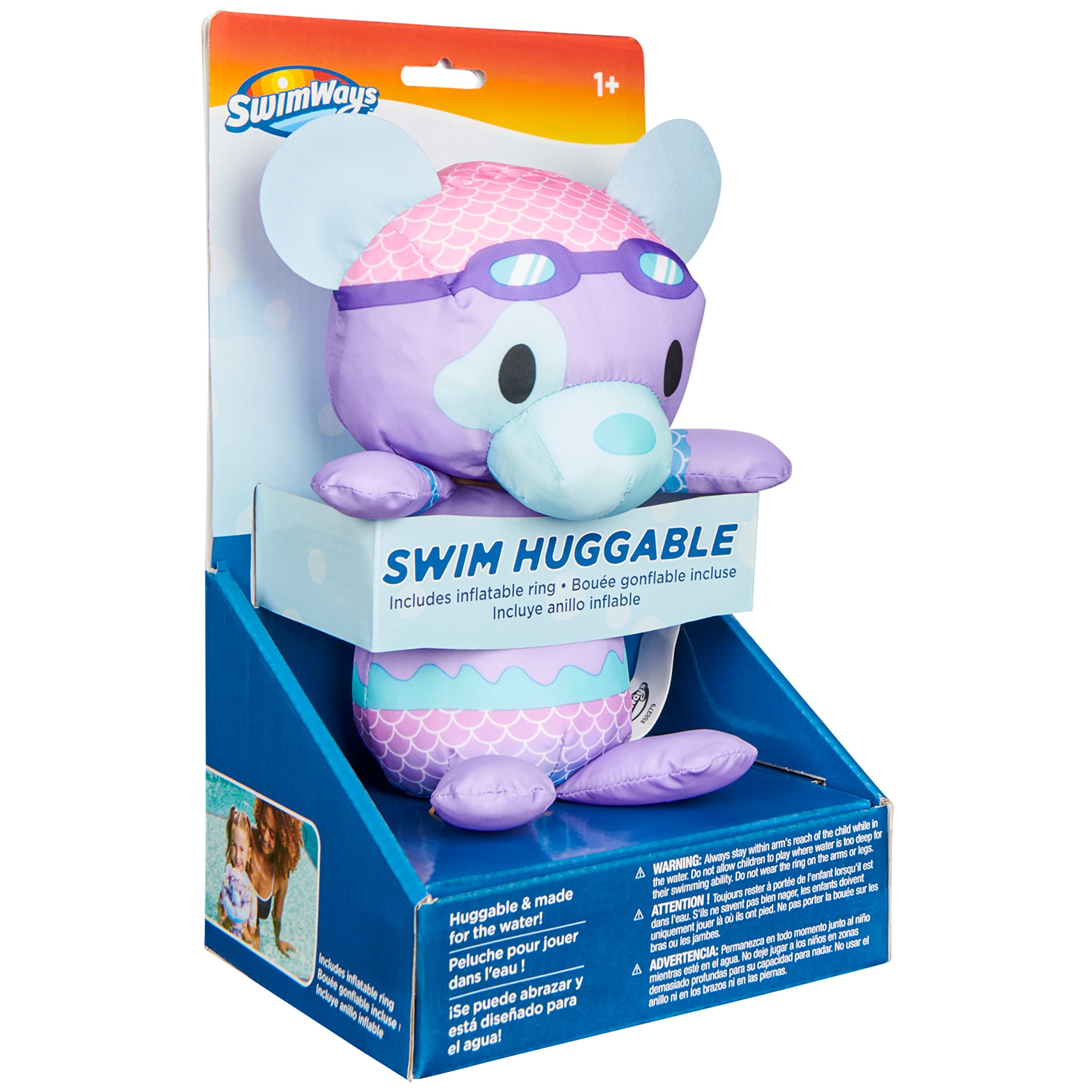 Swimways Huggable Floating Water Stuffed Animal, Bath Toys and Pool Party Favors 2-Pack for Kids Ages 1+, Blue and Purple