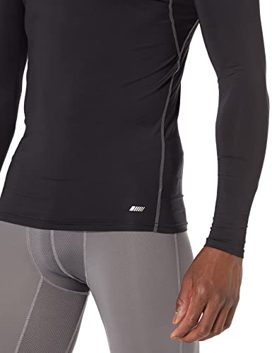 Amazon Essentials Men's Control Tech Long-Sleeve Shirt, Black, Medium