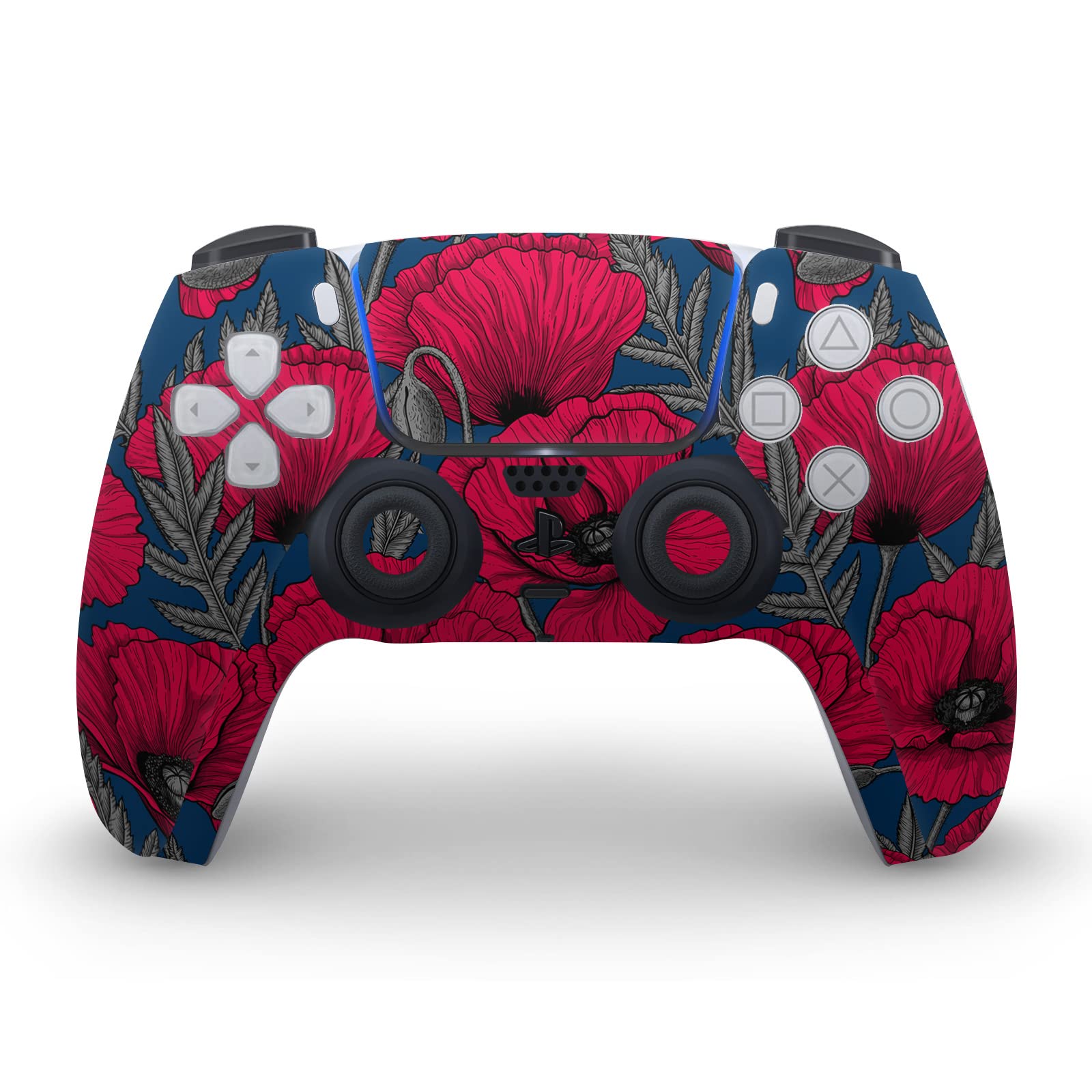 Head Case Designs Officially Licensed Katerina Kirilova Night Poppy Garden Patterns Vinyl Faceplate Gaming Skin Decal Compatible With Sony PlayStation 5 PS5 Digital Console and DualSense Controller