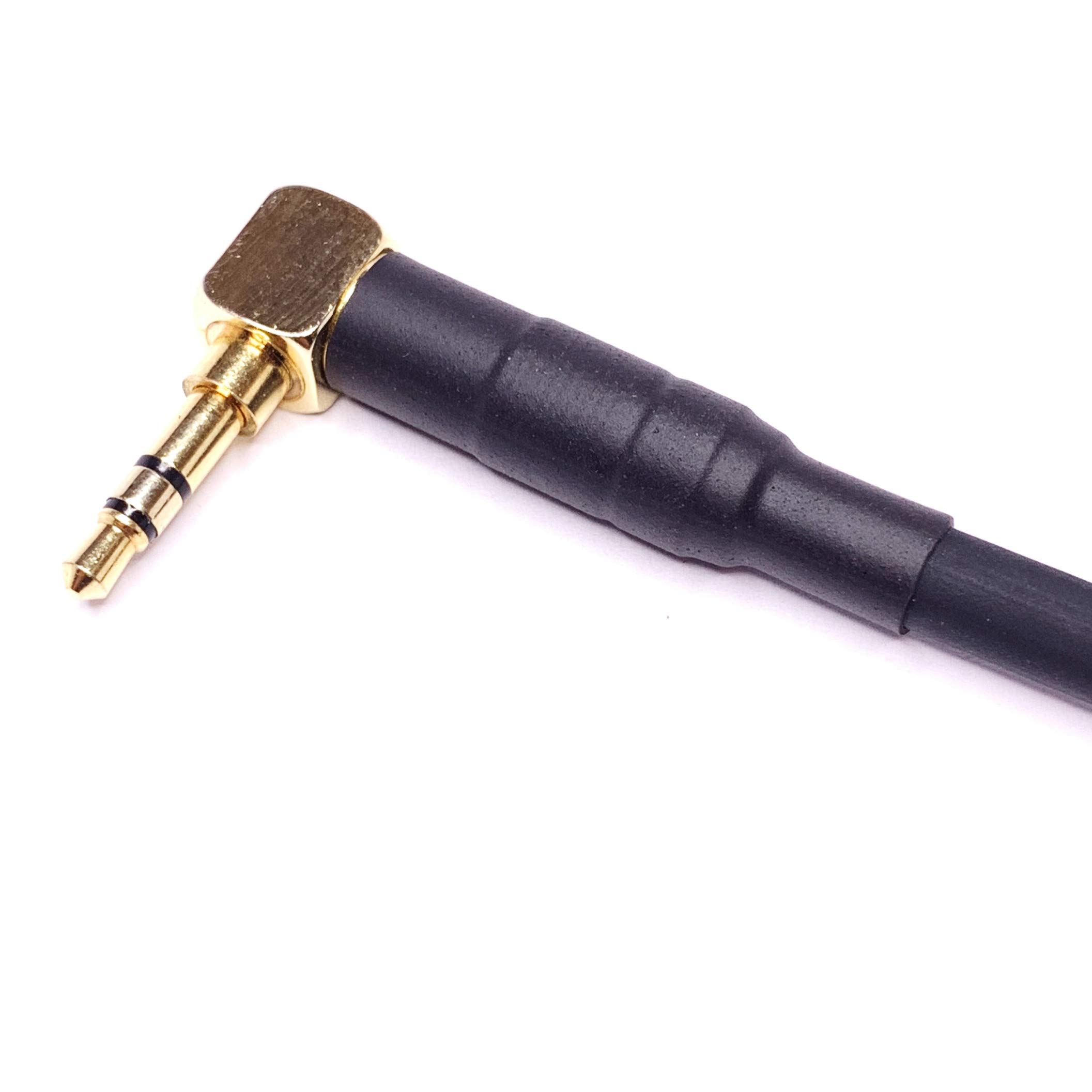CNCESS CESS-067 Short 3.5mm Audio Shielded Patch Cable for Stacking DAP and Amplifier, Right-Angle 3-Inch