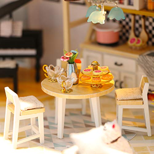 Flever Wooden DIY House Kit, Miniature with Furniture, Creative Craft Gift for Lovers and Friends (Mermaid Tribe)
