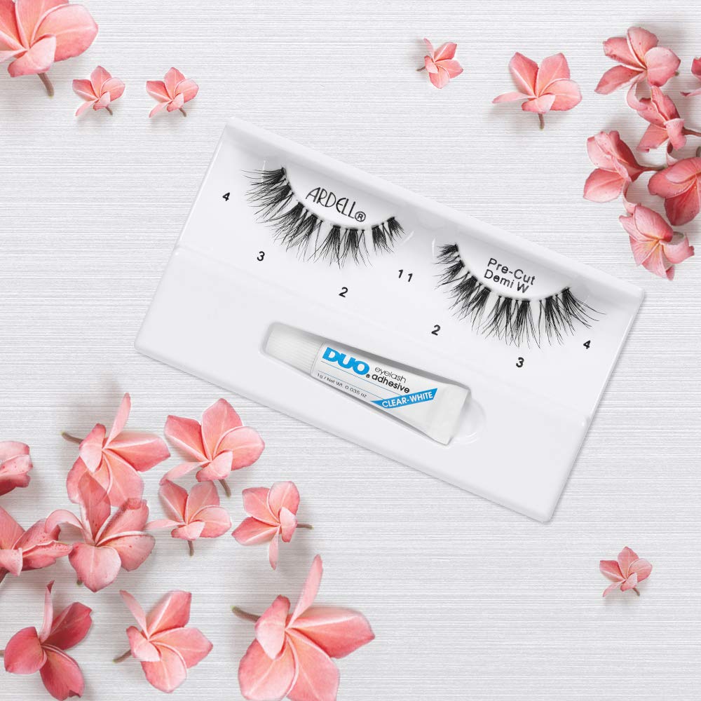 Ardell Pre-Cut False Lashes Demi Wispies with Free DUO adhesive, 4 packs