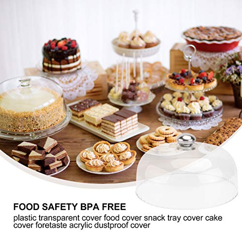 DOITOOL Plastic Food Dome Cake Stand Dome with Handle- 10in Round Clear Cake Serving Dome- Decorative Cake Cover Cake Lid for Cake, Cupcake, Cheese Wedding Decoration Dessert Cake Cover Display