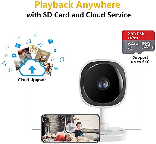 Wireless Security Camera 1080P,180 Degree Panoramic Camera with Motion Detection,Night Vision,Two-Way Audio,Home Security WiFi IP Camera for Office/Baby/Nanny/Pet Monitor (White-2 Pack)