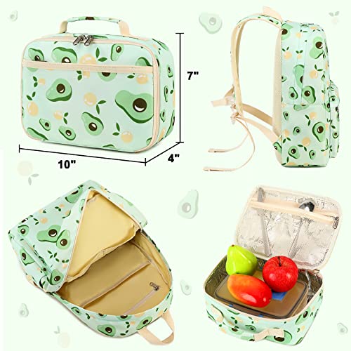 CAMTOP Backpack for Girls Kids School Backpack with Lunch Box Preschool Kindergarten BookBag Set(Avocado)