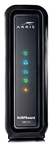 ARRIS SURFboard (8x4) DOCSIS 3.0 Cable Modem, approved for Cox, Spectrum, Xfinity & more (SB6141 Black) (Renewed)
