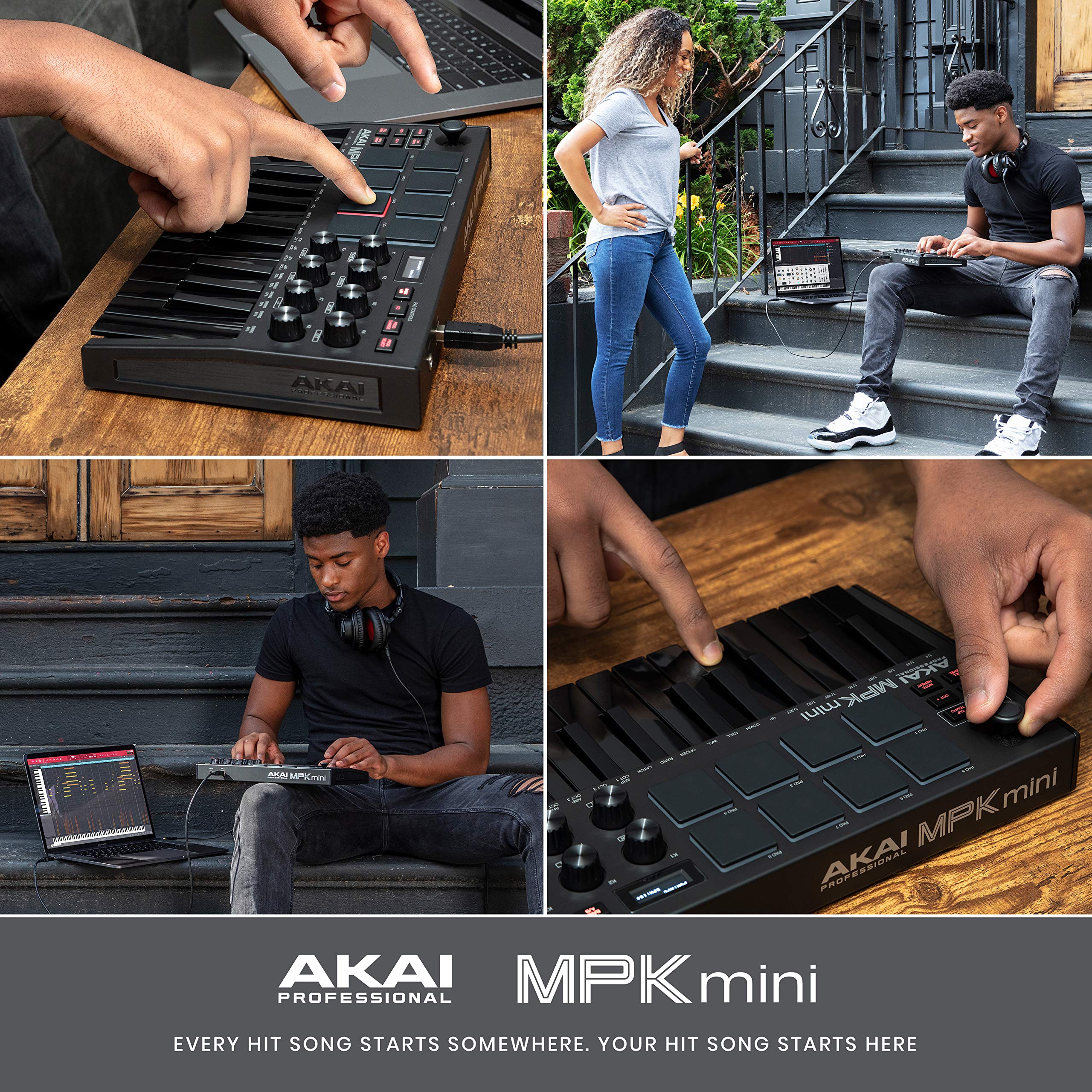 Akai MPK Mini MK3 MIDI Keyboard Controller + M-Audio SP2 Sustain Pedal, with MPC Beats and Software Suite β Beat Maker Bundle (Black)