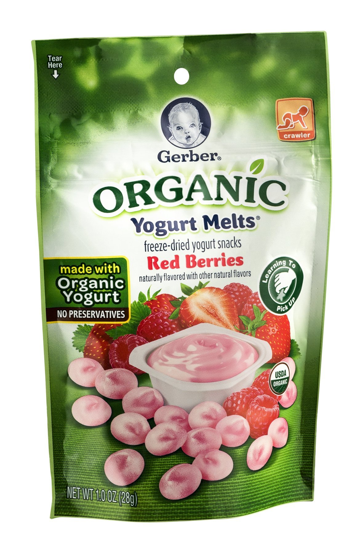 Gerber Organic Yogurt Melts, Red Berries, 1 oz