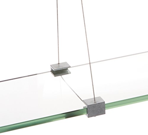 Spancraft Glass Crane Glass Shelf, Brushed Steel, 10 x 48