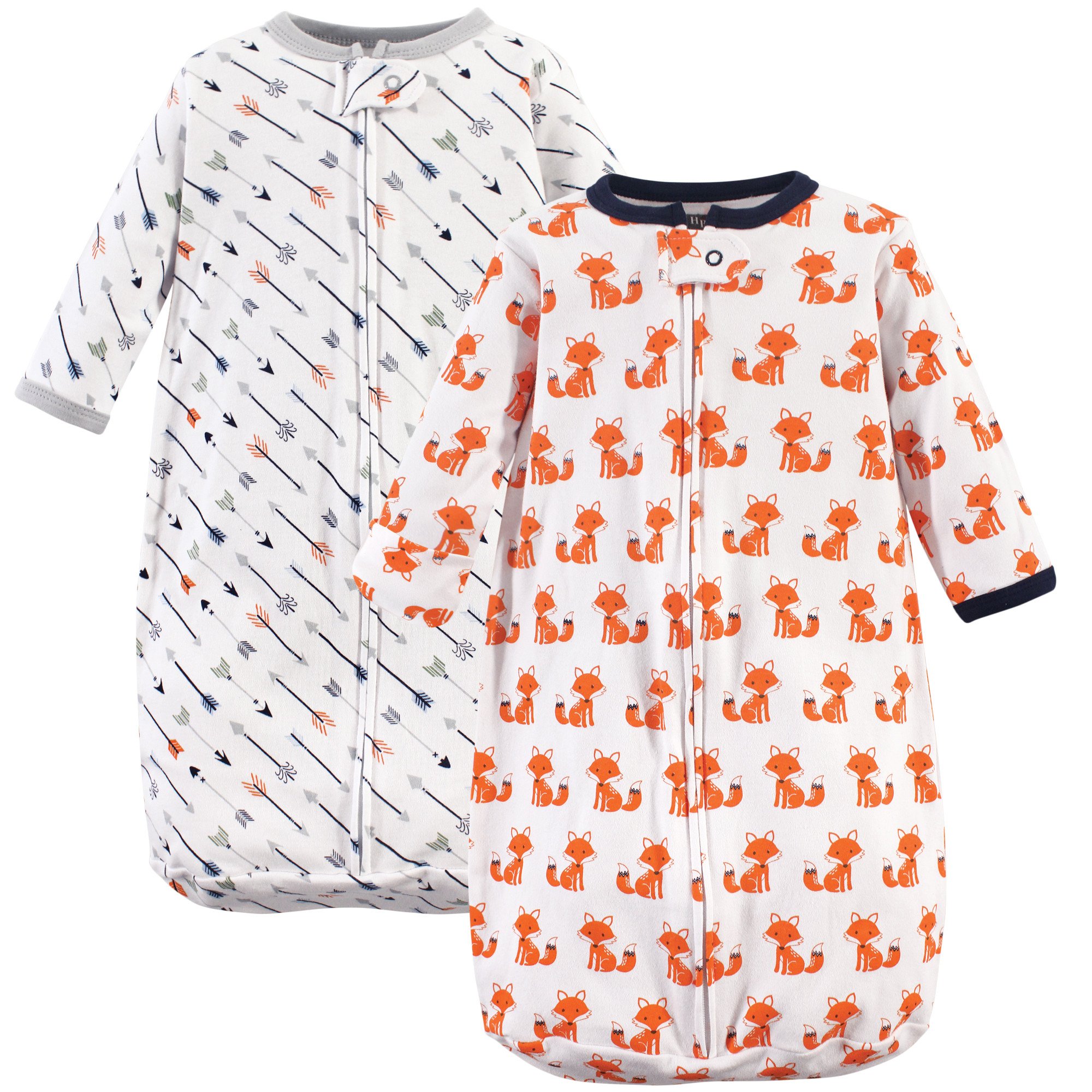Hudson Baby Unisex Baby Cotton Long-Sleeve Wearable Sleeping Bag, Sack, Blanket, Foxes, 3-9 Months