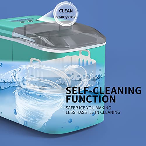 ARLIME Portable Ice Maker Machine with Self-Cleaning, 26Lbs/24H Ice Cube Maker, 9 Ice Cubes S/L Ready in 6 Mins, Small Cube with Ice Scoop and Basket, for Home/Kitchen/Office/Bar/RV(Gray)