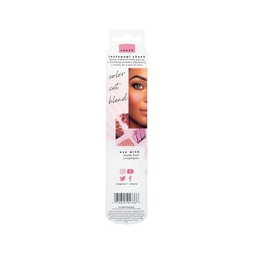Real Techniques Instapop Cheek Makeup Brush, Face Brush For Blush, Bronzer, & Highlighter, Makeup Brush For Loose Or Pressed Powder, Cruelty Free, Synthetic Bristles, Vegan, 1 Count