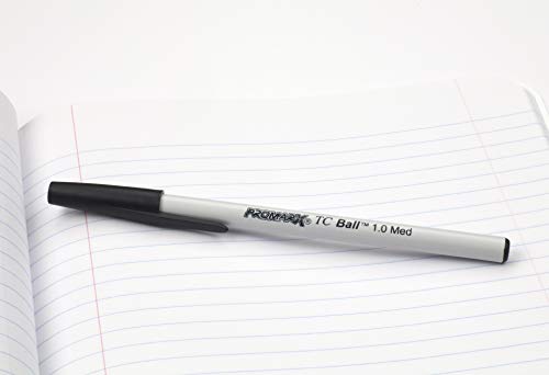 Kittrich Corporation Promarx TC Ball Premium Medium Ballpoint Stick Pens, 1.0 mm, Black Ink, 12 count