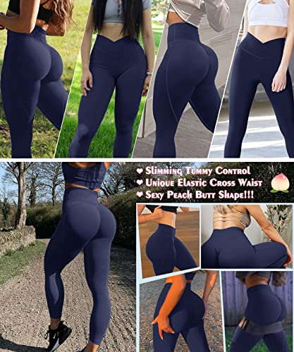 AIMILIA Women's High Waisted Butt Lifting Leggings Ruched Butt Seamless Booty Yoga Pants Tummy Control Sport Tights