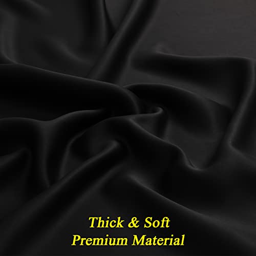 Estelar Textiler Black Blackout Curtains for Bedroom, Thermal Insulated Light Blocking Curtains 84 Inches Long, Back Tab and Rod Pocket Room Darkening Window Drapes for Living Room,52x84 Inch,2 Panels
