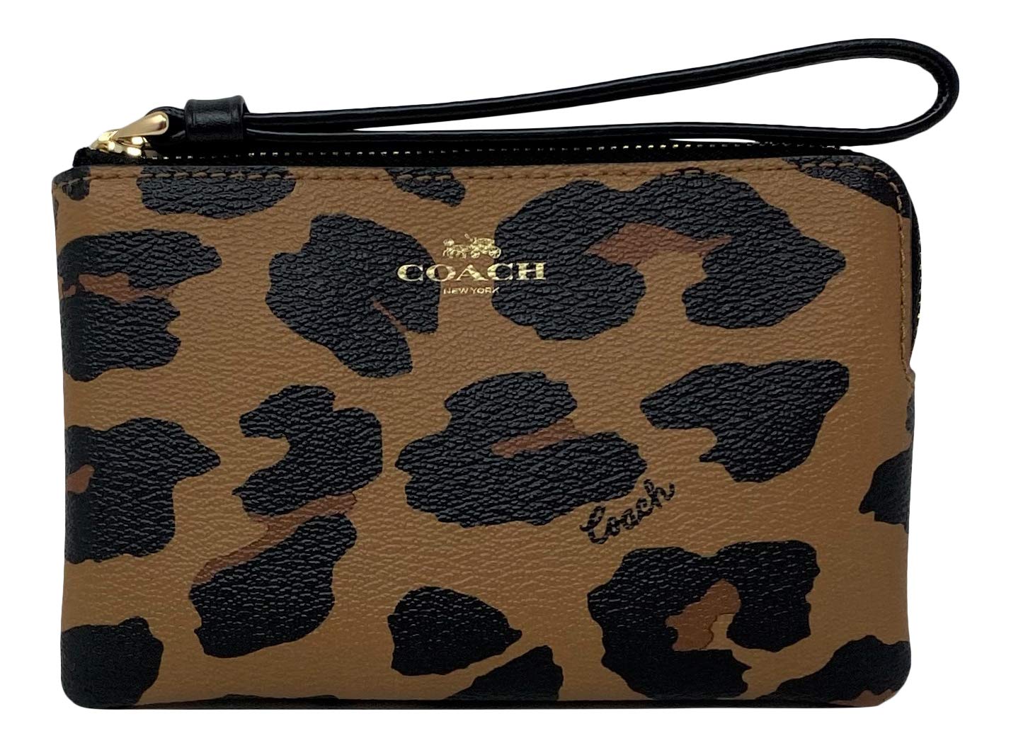 Coach Leopard Print Corner Zip Wristlet Style No 7303