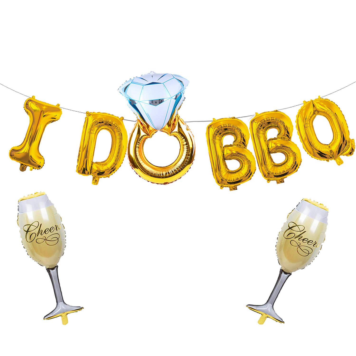Bridal Shower Decorations - I Do BBQ Foil Balloons Wedding Shower Engagement Party Decoration(16 inch)