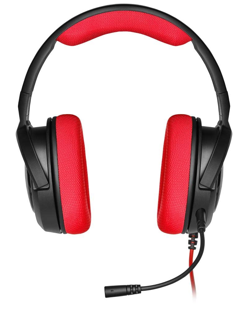 Corsair HS35 - Stereo Gaming Headset - Discord Certified - Memory Foam Earcups - Works with PC, Xbox Series X, Xbox Series S, Xbox One, PS5, PS4, Nintendo Switch and Mobile – Red