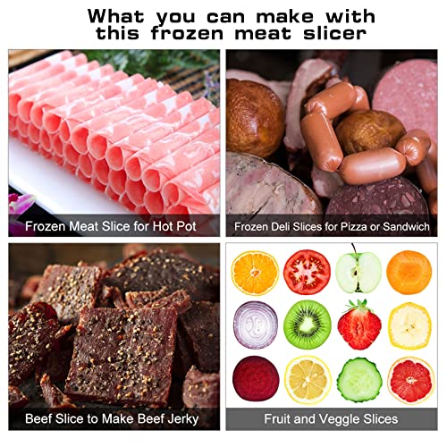 Manual Frozen Meat Slicer, Stainless Steel Meat Cutter Beef Mutton Roll Meat Cheese Food Slicer Vegetable Sheet Slicing Machine, Deli Slicer for Home Kitchen