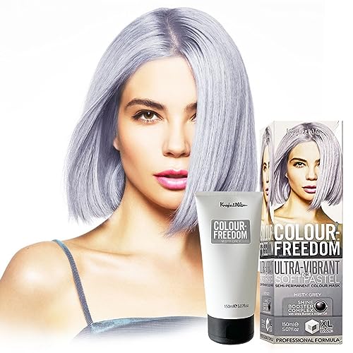 Gray Semi Permanent Conditioning Hair Color, Non-Damaging Hair Dye, Cruelty Free, Vegan, PPD and Paraben Free, Transforms to Vibrant Gray Hair Color, With Shine Booster Complex by Knight & Wilson, 5.07 Fl Oz