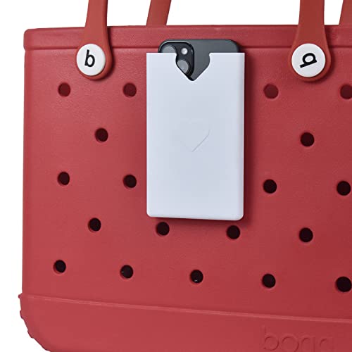 Juyeesm Phone Holder Charm Accessory Compatible with Bogg Bags, Phone Case Wallet Holder Insert Accessory for Tote Bags, Keep Your Phone Within Easy Reach (White, 1 Piece)