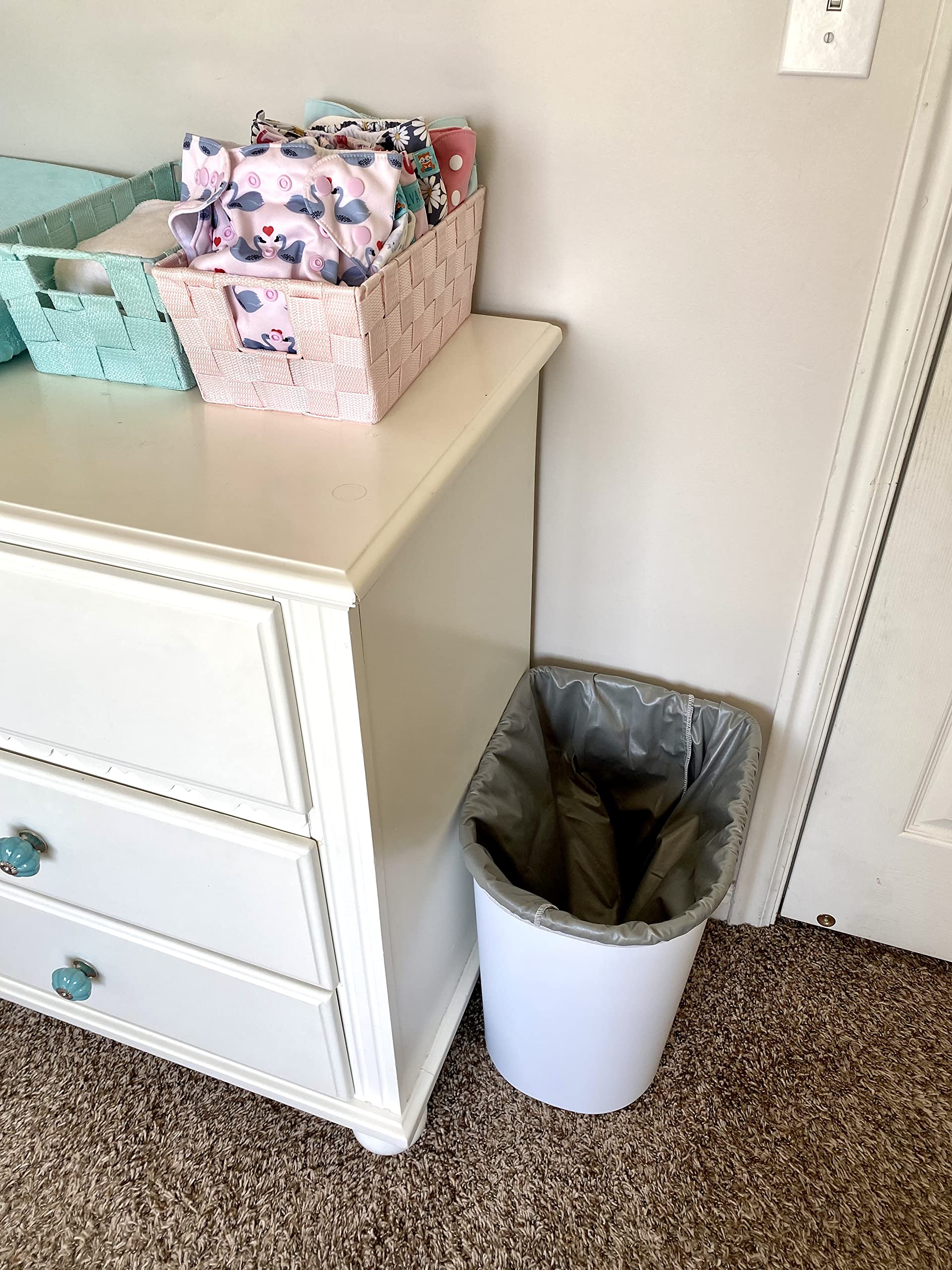 ALVABABY Reusable Diaper Pail Liner for Cloth Diaper,Rubbish Bag,Laundry,Kitchen Garbage Cans (Black Grey, Small Size:5 Gallon) LLS-B2629