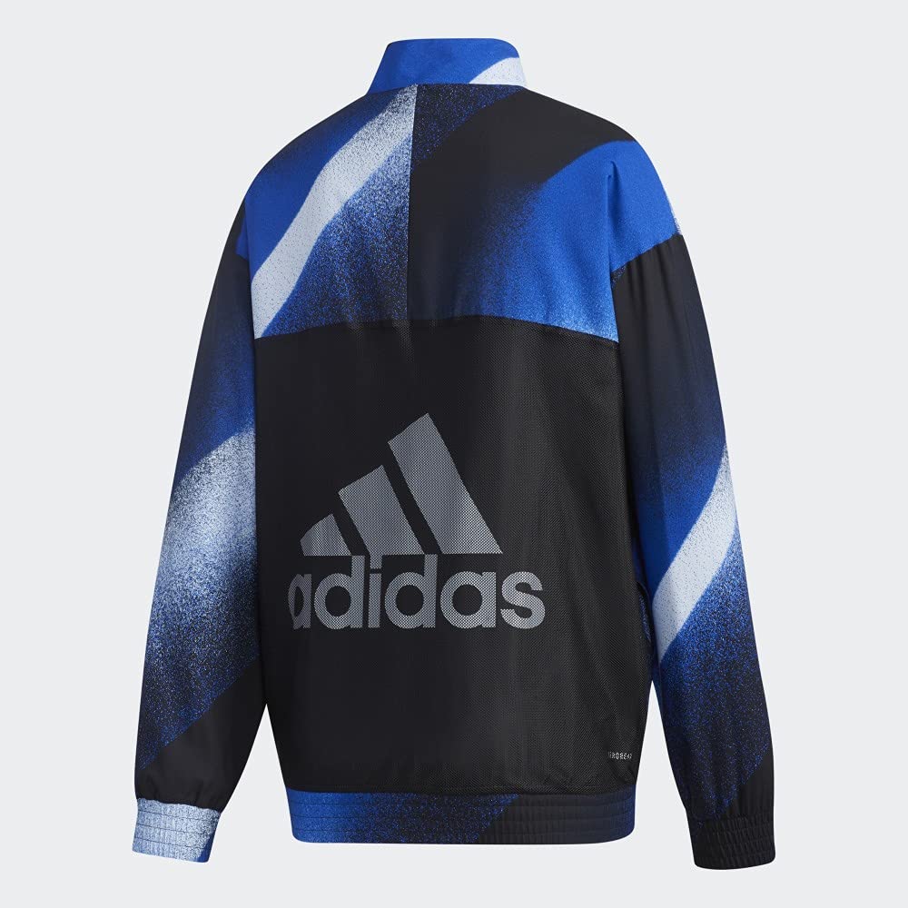 adidas womens Unleash Confidence Woven Track Top Black/Blue/Sky/Sky XX-Large