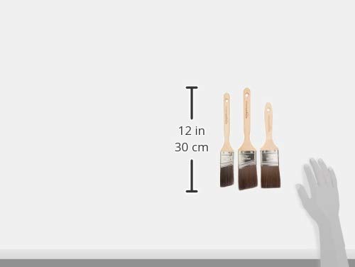 Amazon Basics Master Pro Paint Brush Set, 3-Pack, Wood and Brown
